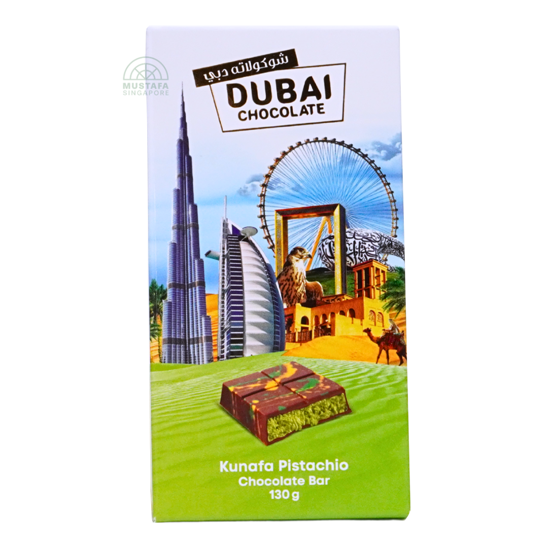 Dubai Chocolate Kunafa Pistachio Chocolate Bar 130g – ShopMustafa
