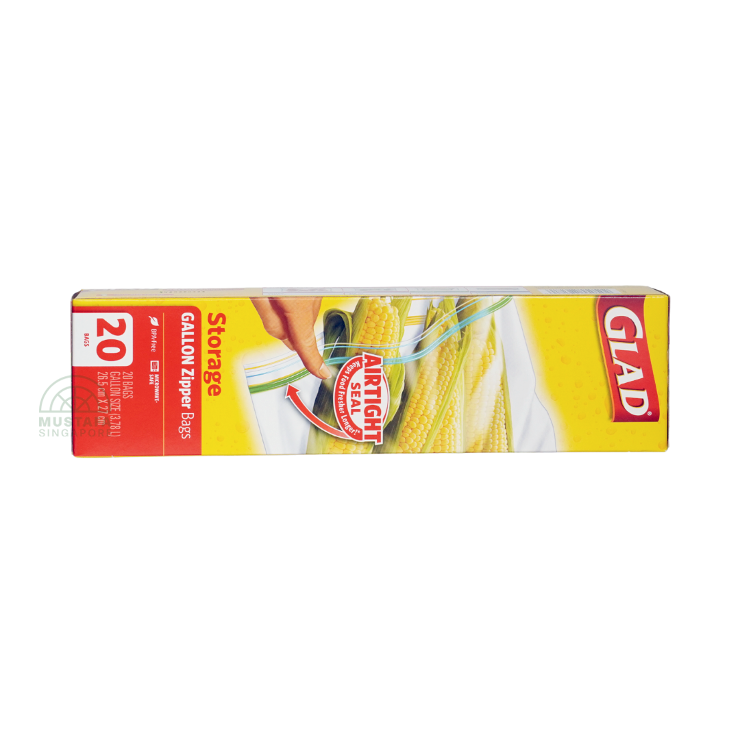 Glad Storage Gallon Zipper Bags - 3.78 litres (20 bags) – ShopMustafa